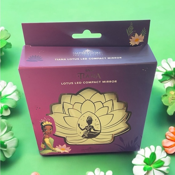 Disney | Accessories | Lotus Led Compact Mirror With Purple And Gold ...